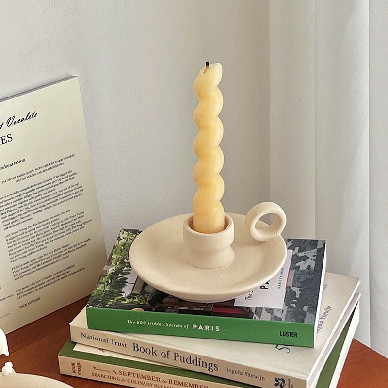 Ceramic Candlestick Holder with Handle - Premium Ceramic Candlestick ...